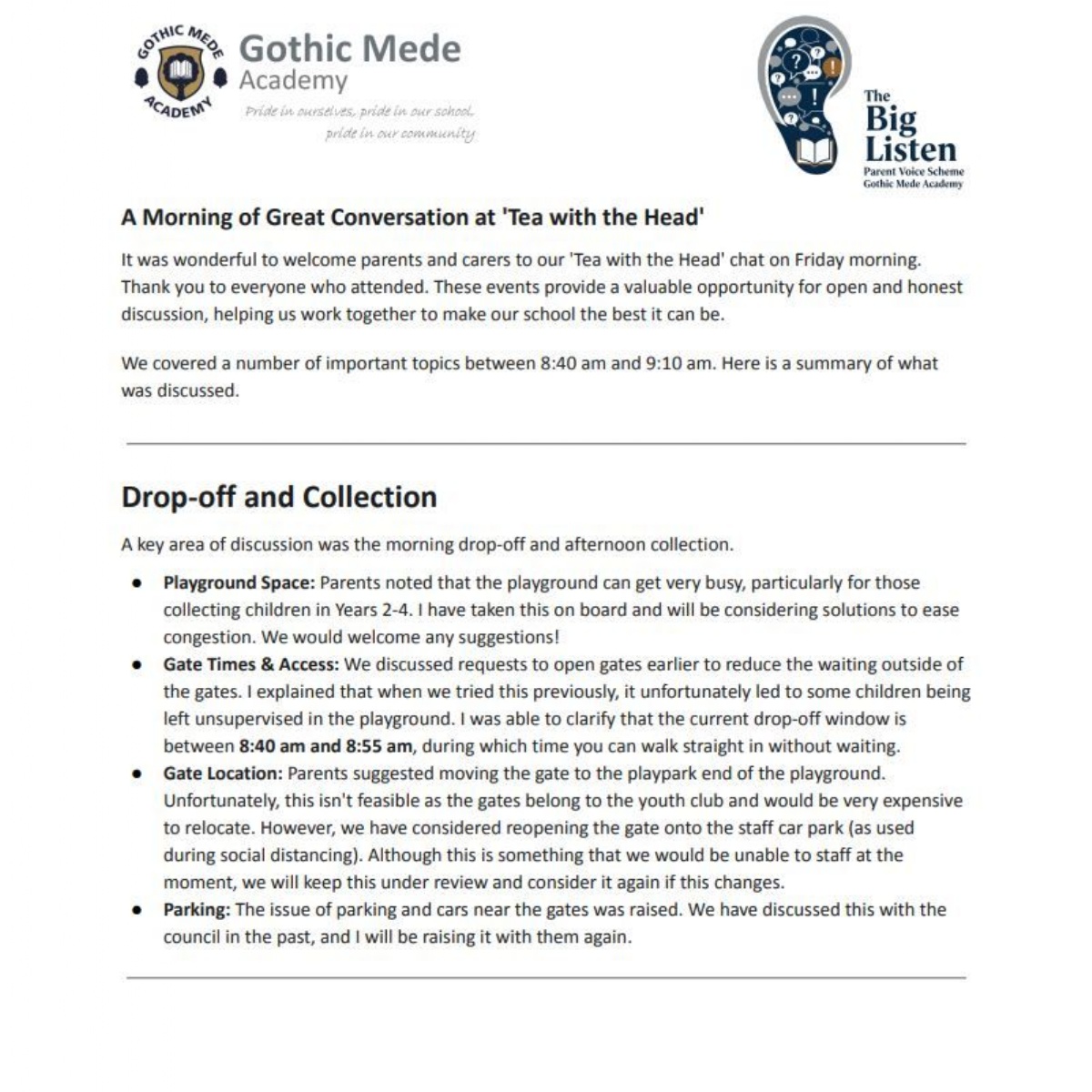 Gothic Mede Academy - Tea with the Head